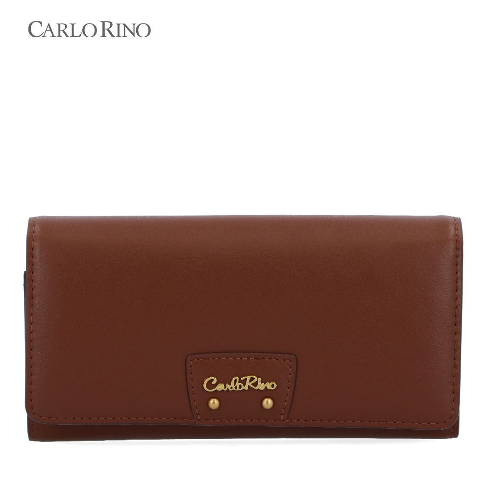 Carlo Rino Dark Brown Elegance Guard 2-Fold Long Wallet | Shopee Malaysia