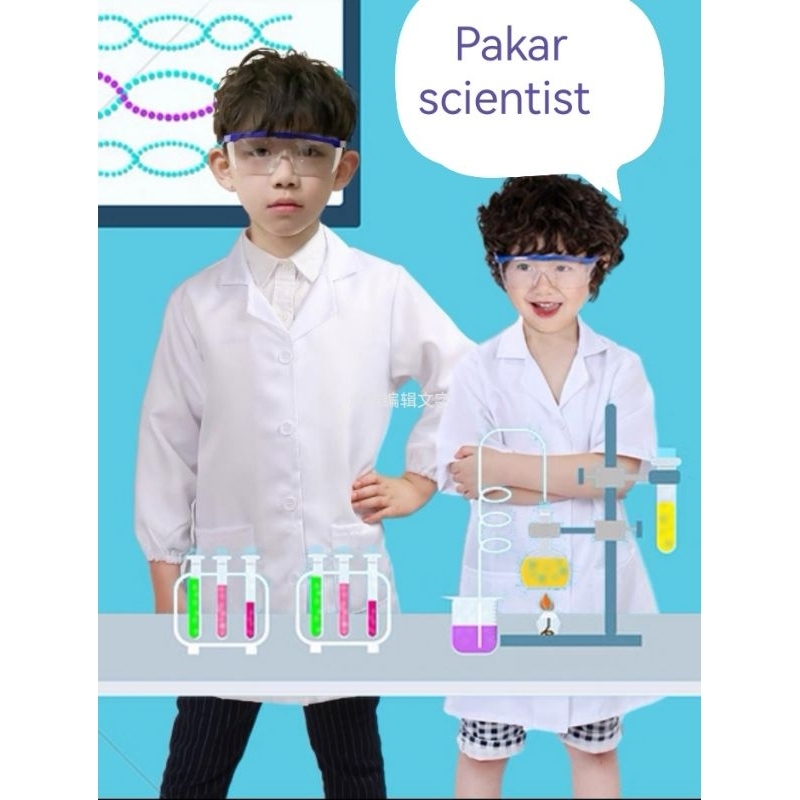 baju costume ahli sains/saintis/scientist untuk budak | Shopee Malaysia