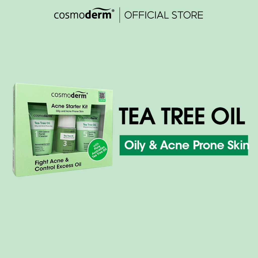 Cosmoderm Tea Tree Oil Acne Starter Kit | Shopee Malaysia