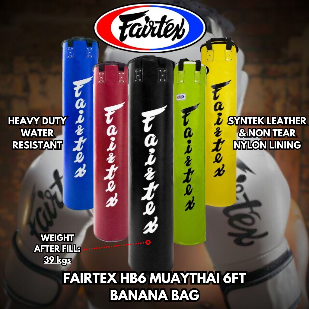 Fairtex HB6 6FT HB5 4FT Muay Thai Banana Bag - Unfilled Punching Bag Heavy Bag Training | Shopee ...