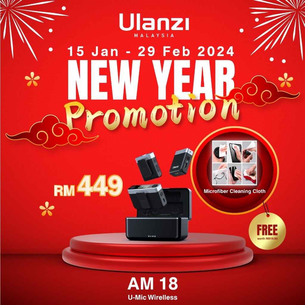 Ulanzi U-Mic AM18 Wireless Lavalier Microphone System A018GBB1 | Shopee ...