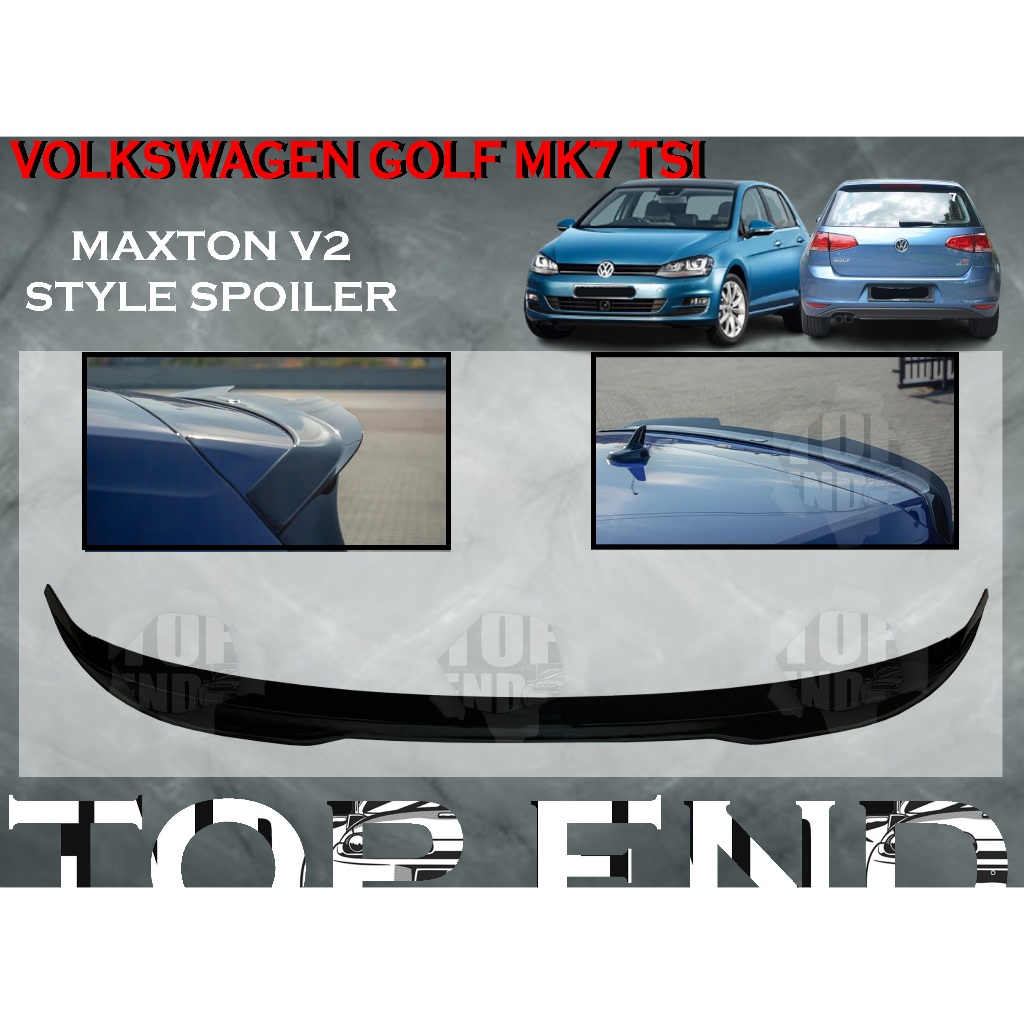 VOLKSWAGEN GOLF MK7 TSI MAXTON V2 STYLE REAR TRUNK SPOILER DUCKTAIL VW ...