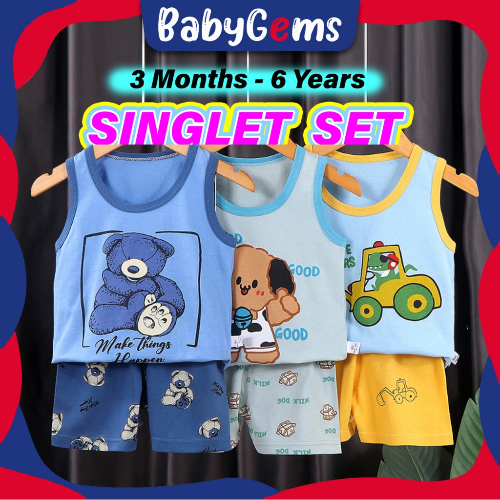 BABYGEMS Baju Baby Newborn Baby Clothing Set Singlet Baju Baby Boy Baju ...
