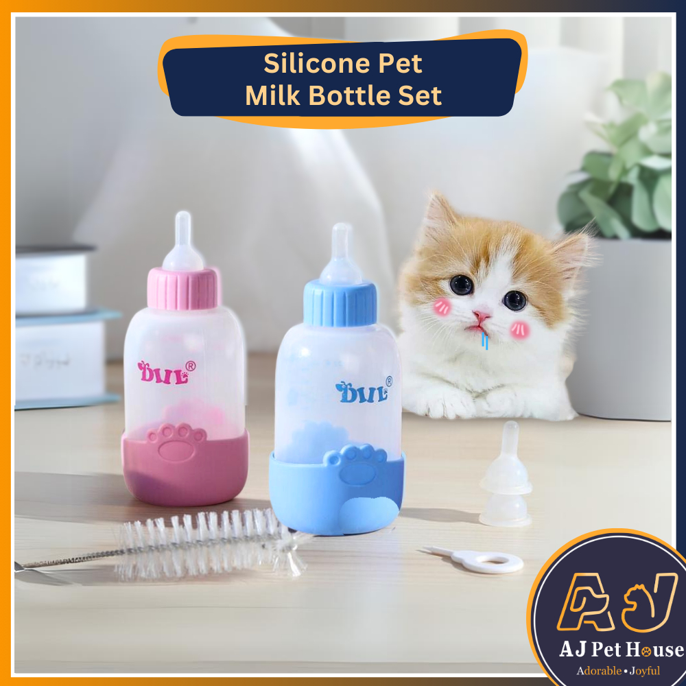 AJPET Pet Milk Bottle Kitten Puppy Feeding Bottle Set Botol Susu Kucing ...