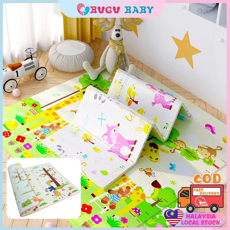 Baby Mat Double Sided Play mat Baby Tikar Kids Foldable Crawling ...