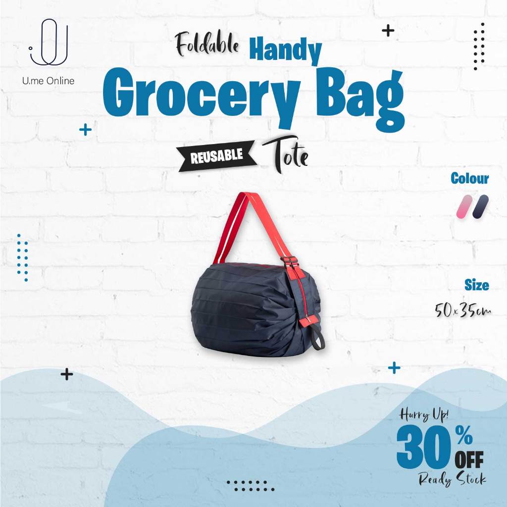 Grocery Bag Foldable Storage Handy Shopping Convenient Travel Tote ...