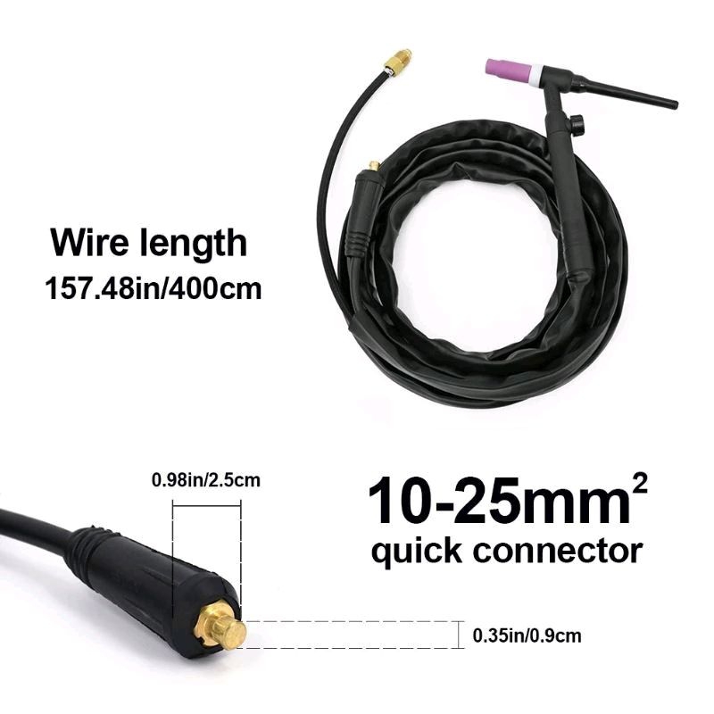 TIG Welding Torch WP17V 13ft 4M Welder Torch 140A 150-Amp Air Cooled SR ...