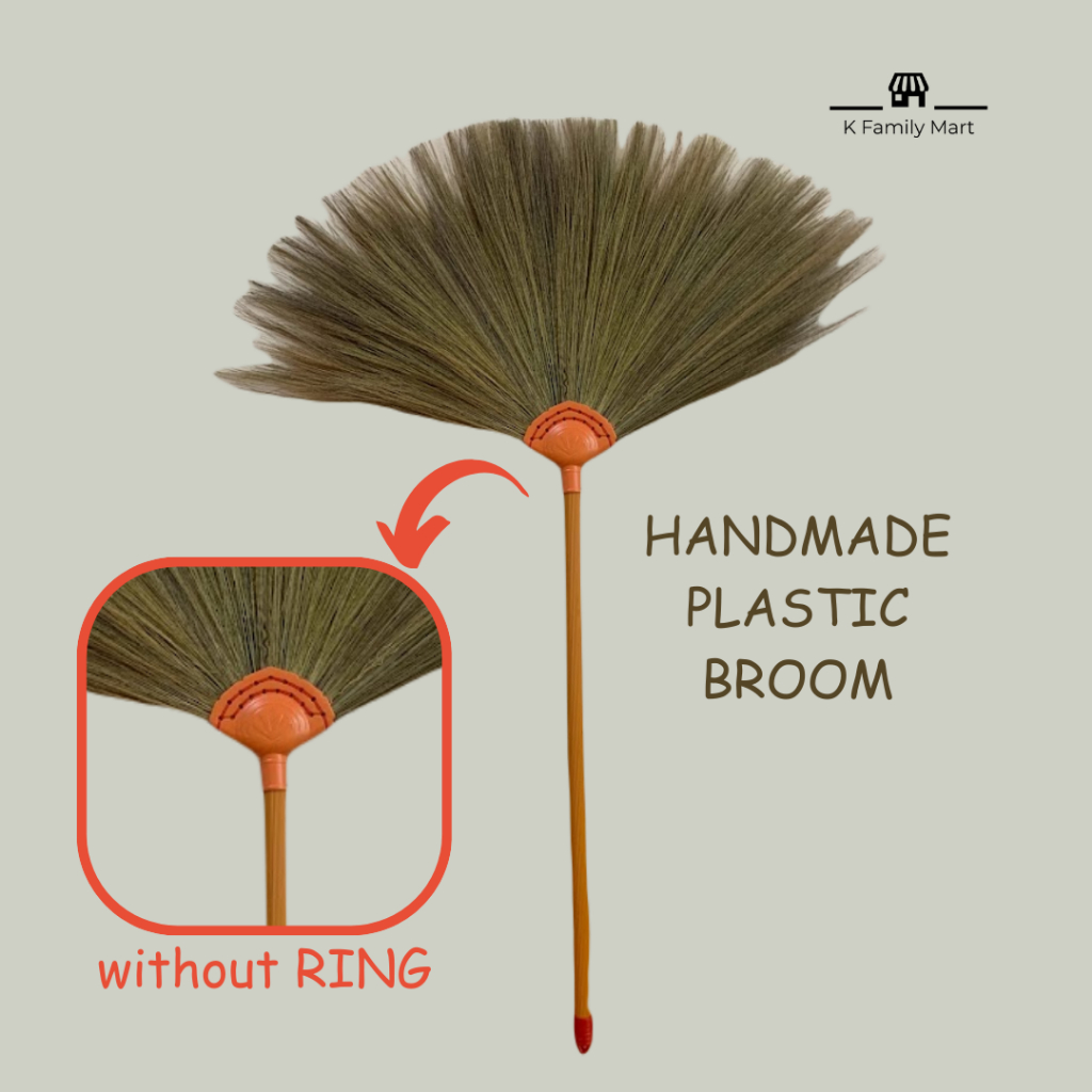 Handmade Paddy Broom Plastic handle Penyapu Lantai Jerami Pemegang ...