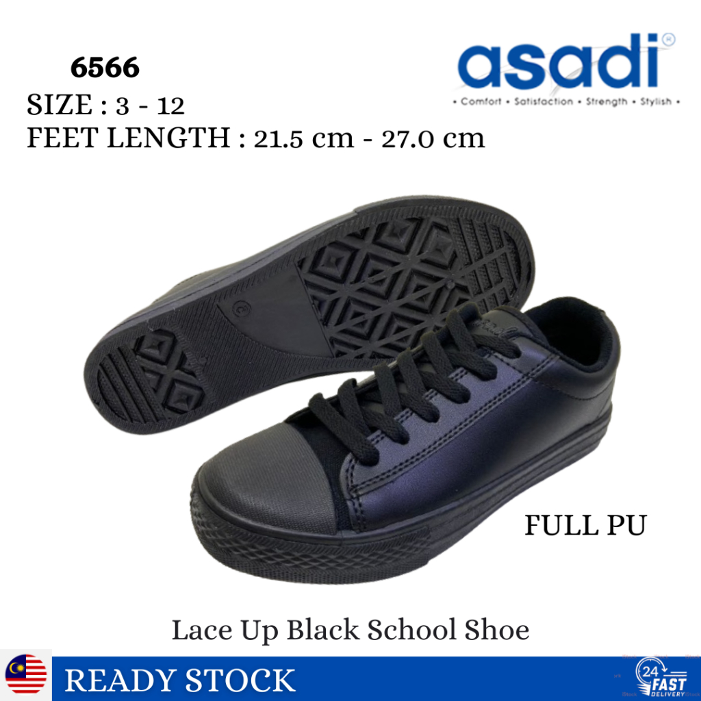 ASADI LACE UP SCHOOL SHOE 6566 | KASUT SEKOLAH SEMUA PU [ READY STOCK ...