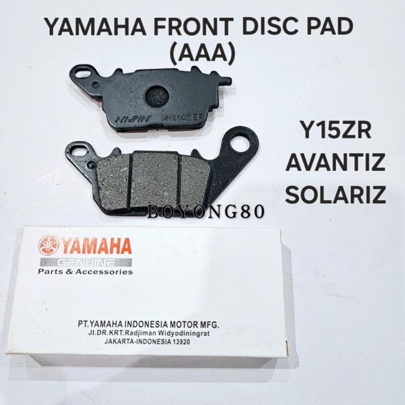 YAMAHA DISC PAD BRAKE PAD (AAA) Y15ZR / SOLARIZ / AVANTIZ ( READY STOCK ...