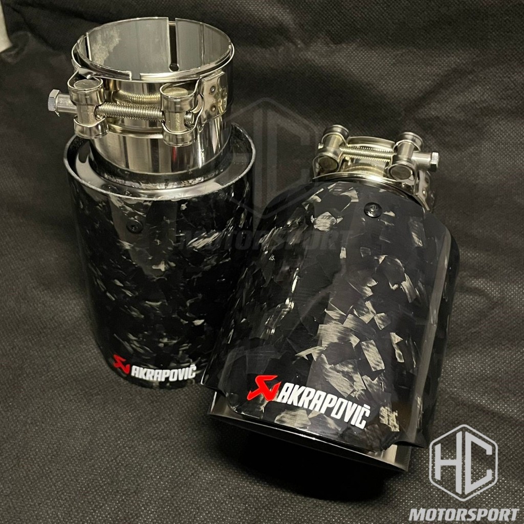 Akrapovic Glossy Forged Carbon Fiber Tip Ekzos Car Exhaust Universal ...