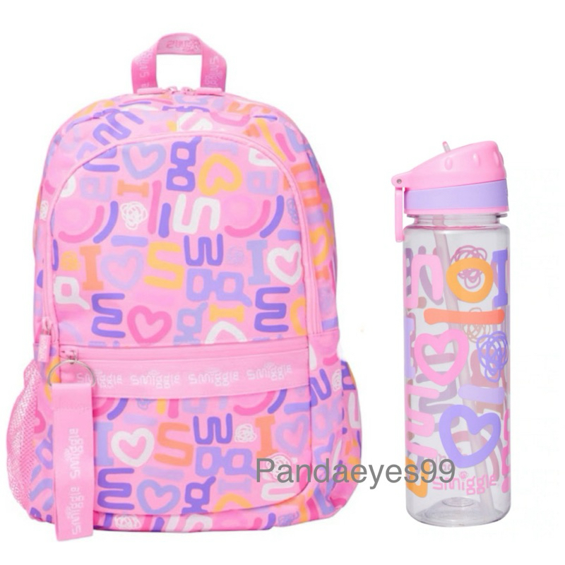 (Ready Stock) Smiggle Smiggler Pink Backpack Lunchbox Pencil Case Drink ...