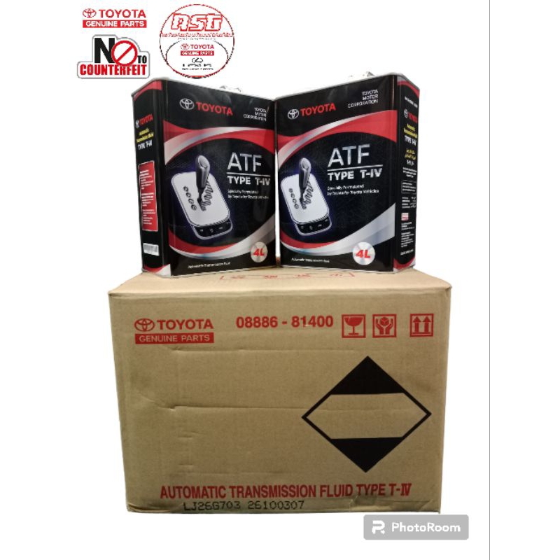 TOYOTA AUTO TRANSMISSION FLUID ATF TYPE T-IV 4L (08886-81400) | Shopee ...