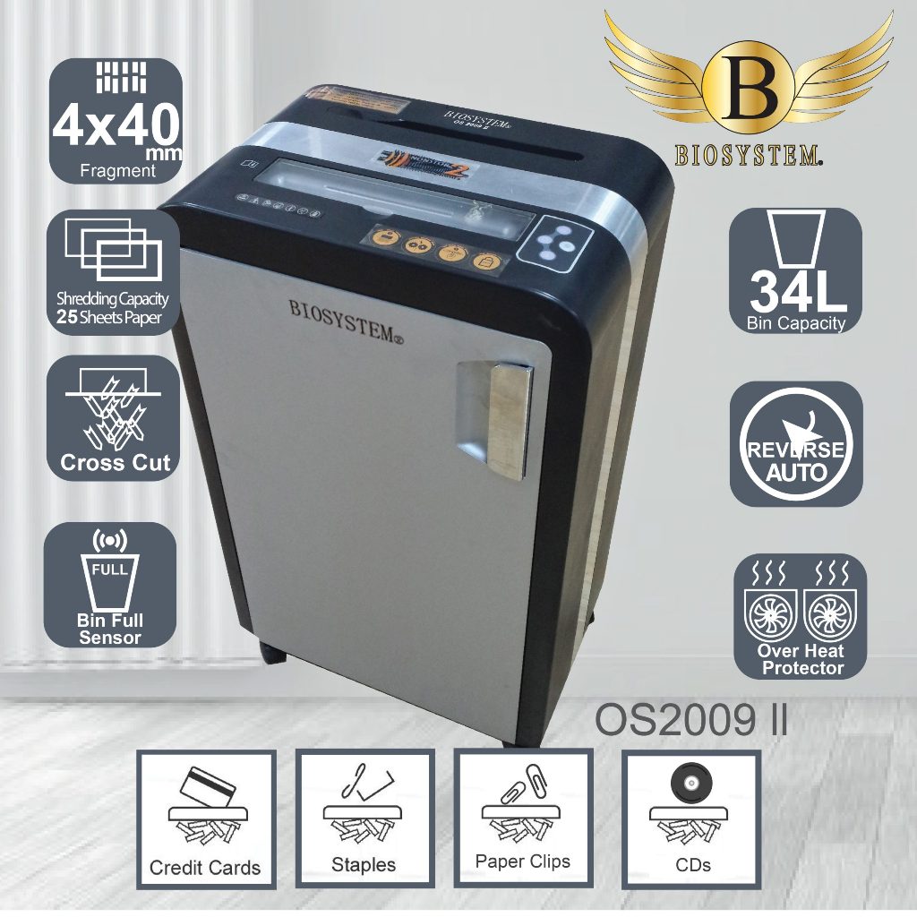 34 Liter Heavy Duty Shredder Biosystem OS2009 II Mesin Perincih Besar ...