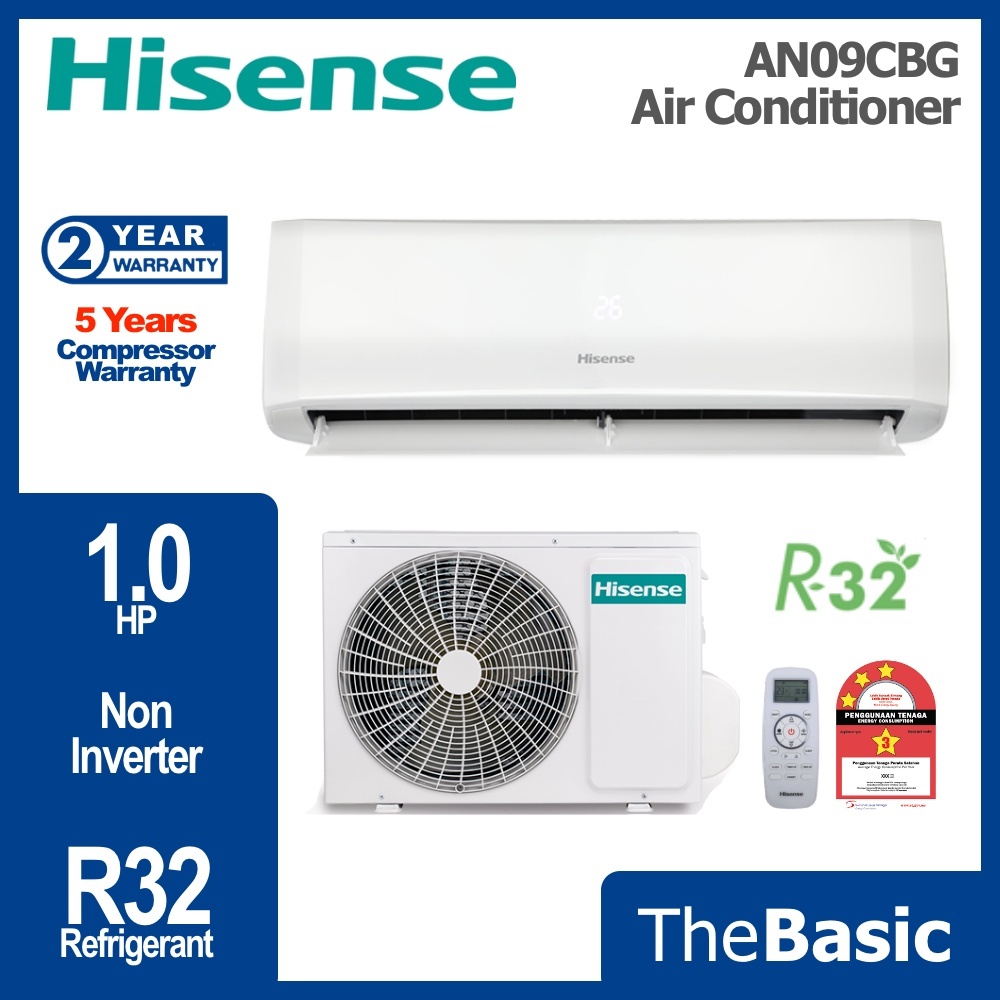 HISENSE 1.0HP-2.0HP AirCond R32 CB Series Air Conditioner ( AN09CBG ...