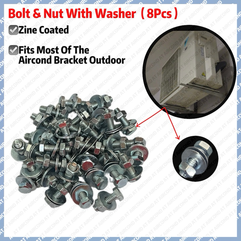 Bolt & Nut with Washer Aircond/Nut Kaki Outdoor Air cond Air ...