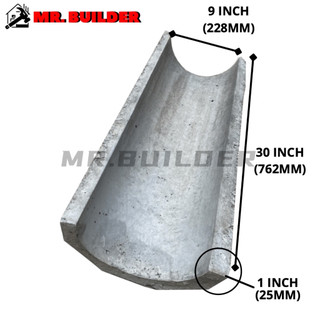 MR. BUILDER Half Round Concrete Drain 6" 9" 12" Longkang Simen Garden ...