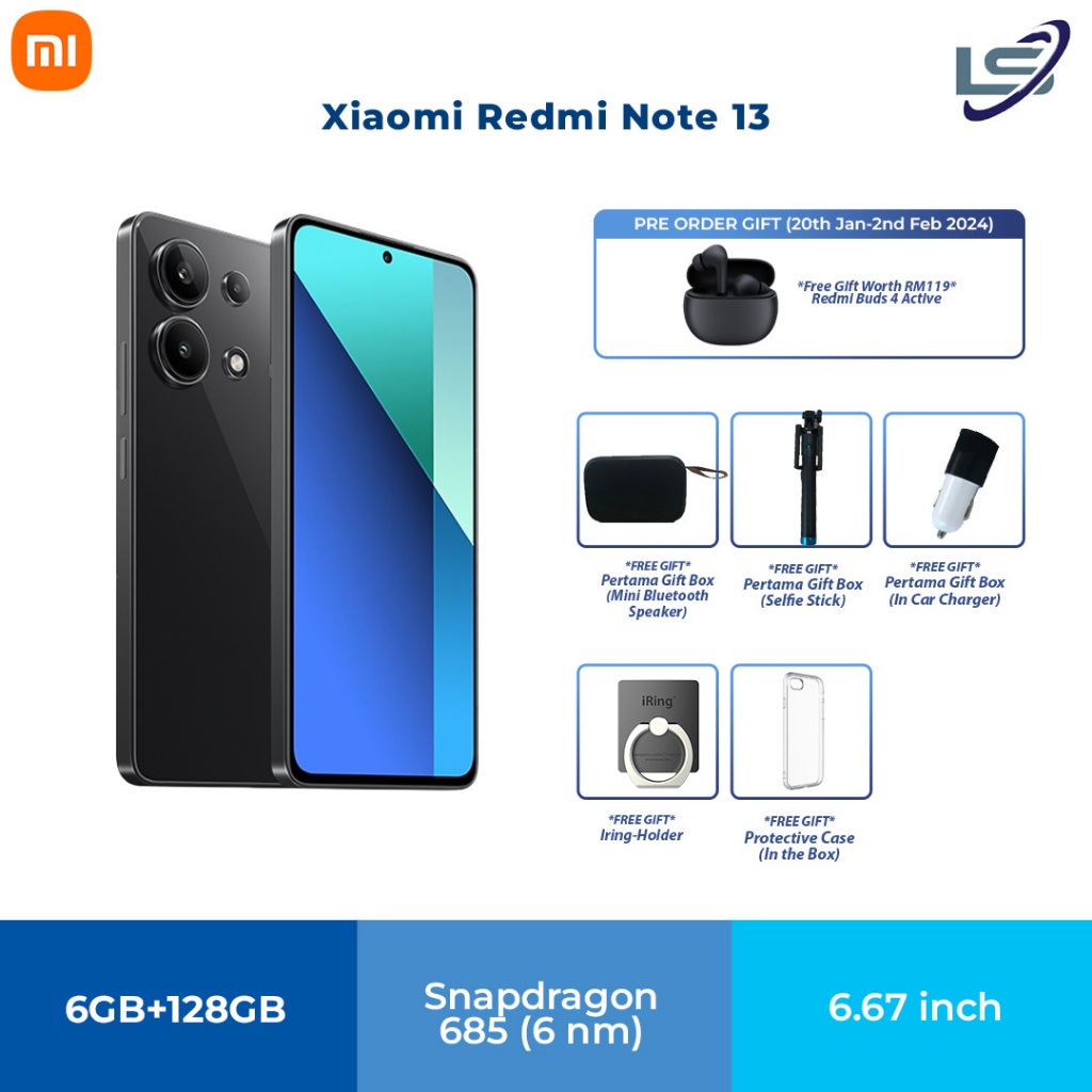Xiaomi Redmi Note 13 | 6GB+128GB / 8GB+256GB | 6.67" 120Hz FHD+ AMOLED ...