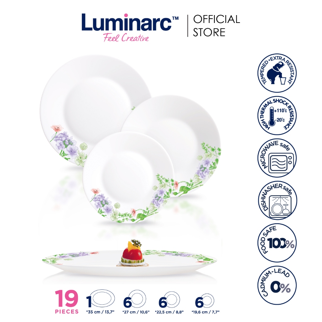 Luminarc Mabelle Jumbo Dinner Set - (19 Pieces) [Model: N2087 ...