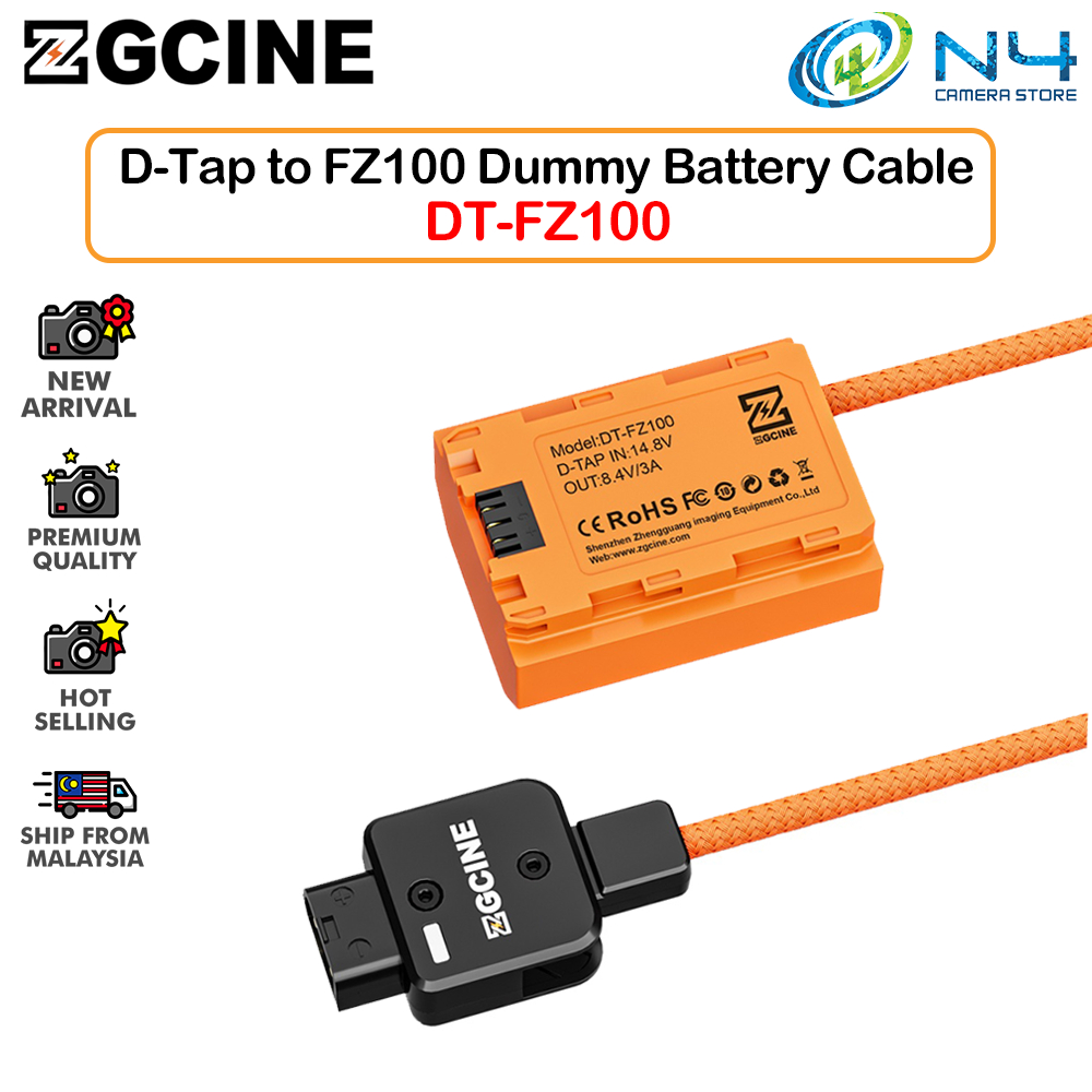 ZGCINE DT-FZ100 D-Tap to FZ100 Dummy Battery Cable Braided Wire For ...