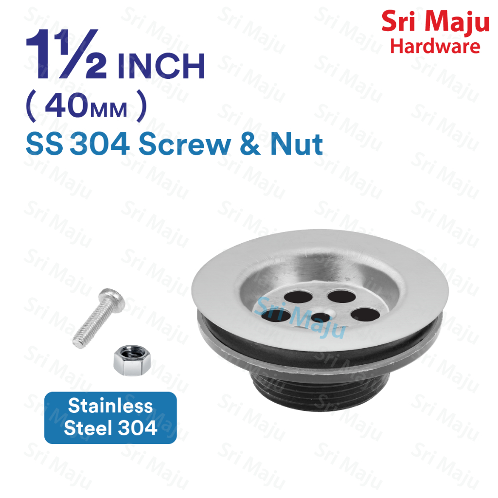 MAJU SS304 Screw Nut Waste with Chain for Kitchen Sink Faucet Wash ...
