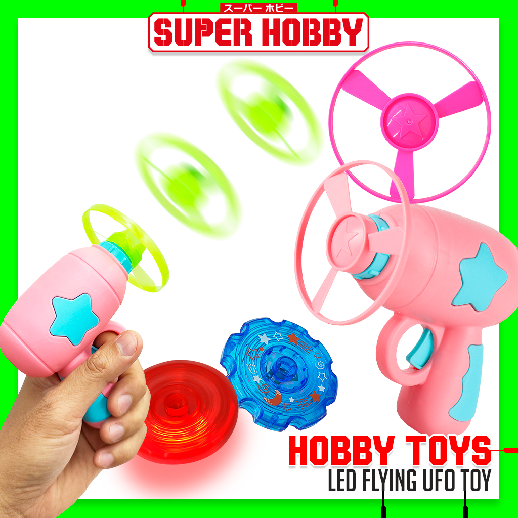 (Clearance) LED Colorful Spinning Top Gun Flying Saucer Launcher Flying ...
