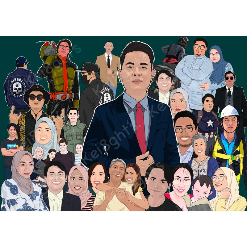 Digital potret, Lukisan Digital, Illustration, vector art, cartoon ...