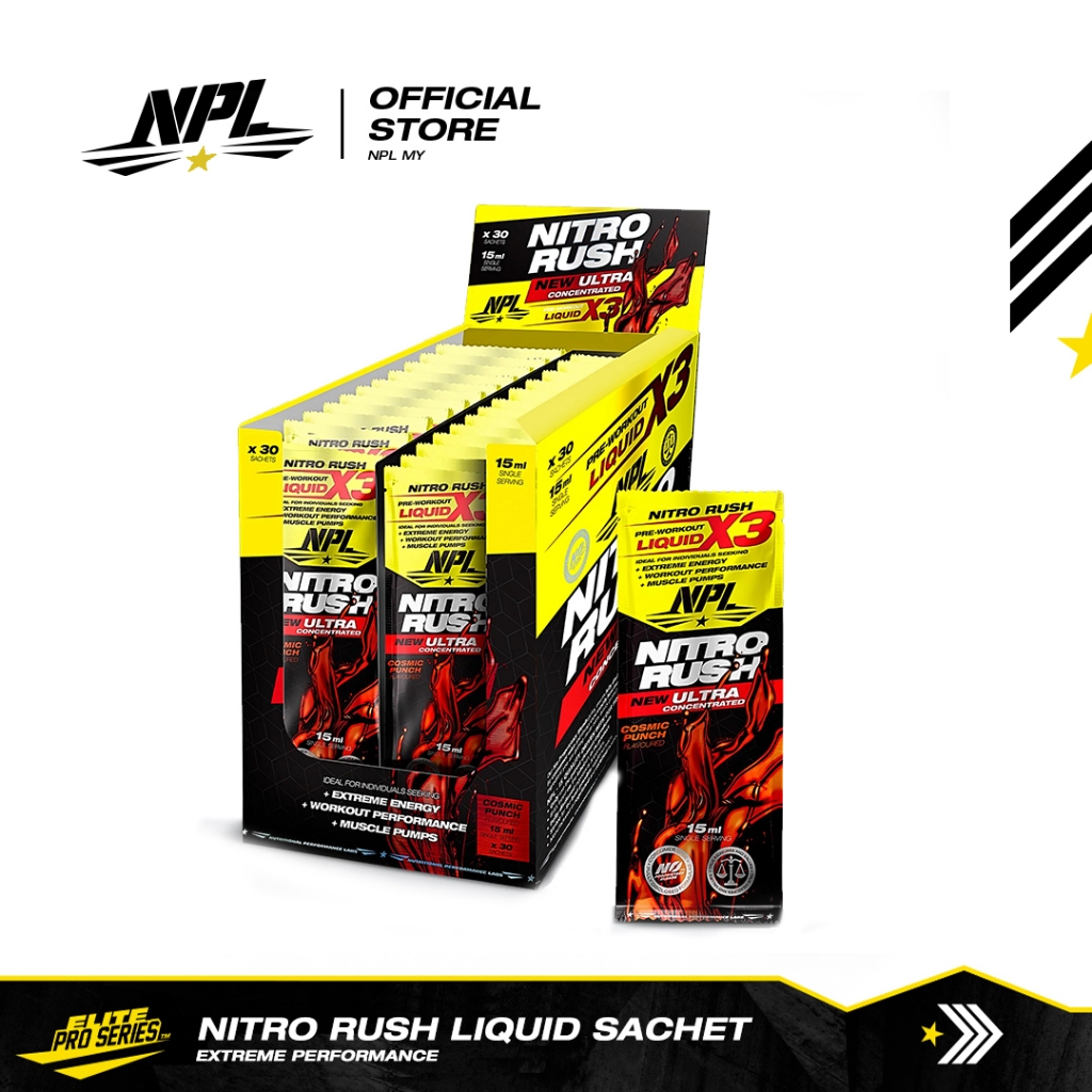 NPL Nitro Rushx1 Sachet (15ml)-x3 Performance Concentrated Pump ...