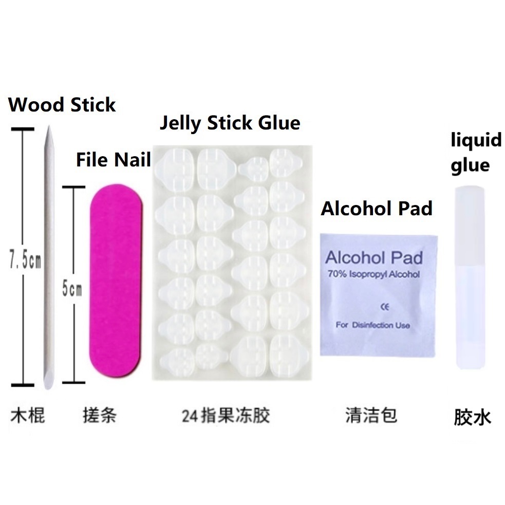 Fake Nails with Glue Box 24pcs French by Finger Nail Art False Nail ...