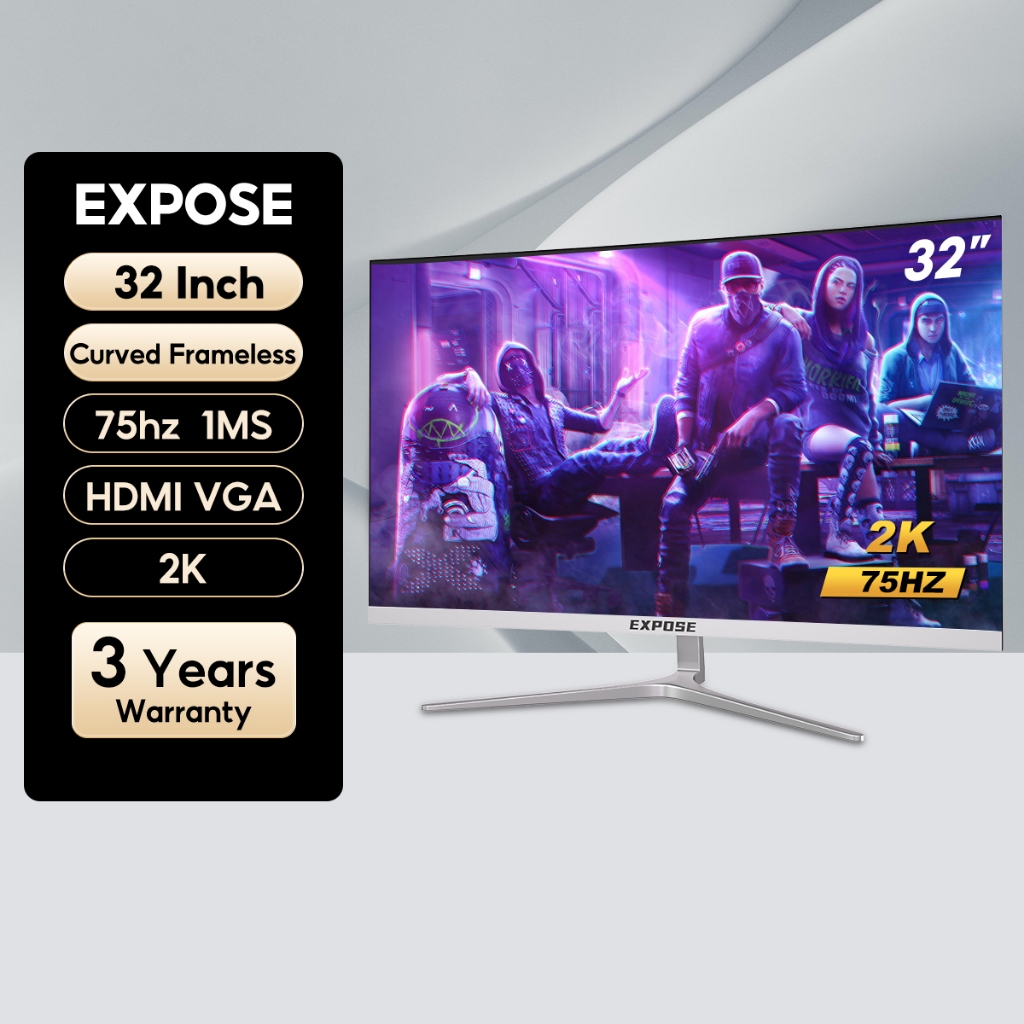 Monitor 24 inch PC 27 inch Gaming monitor 165HZ Curved Monitor EXPOSE ...