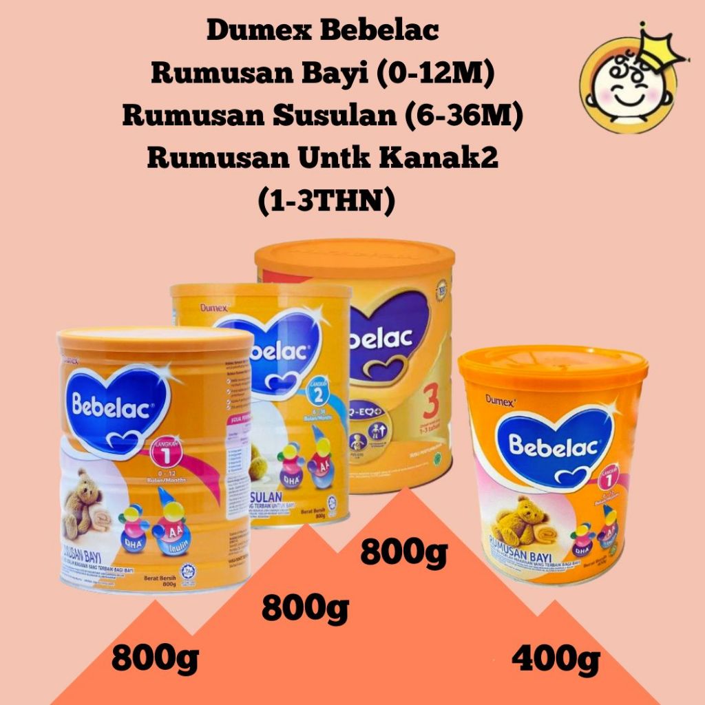 DUMEX BEBELAC RUMUSAN BAYI 0-12M (800G & 400G) / SUSULAN 6-36M (800G ...