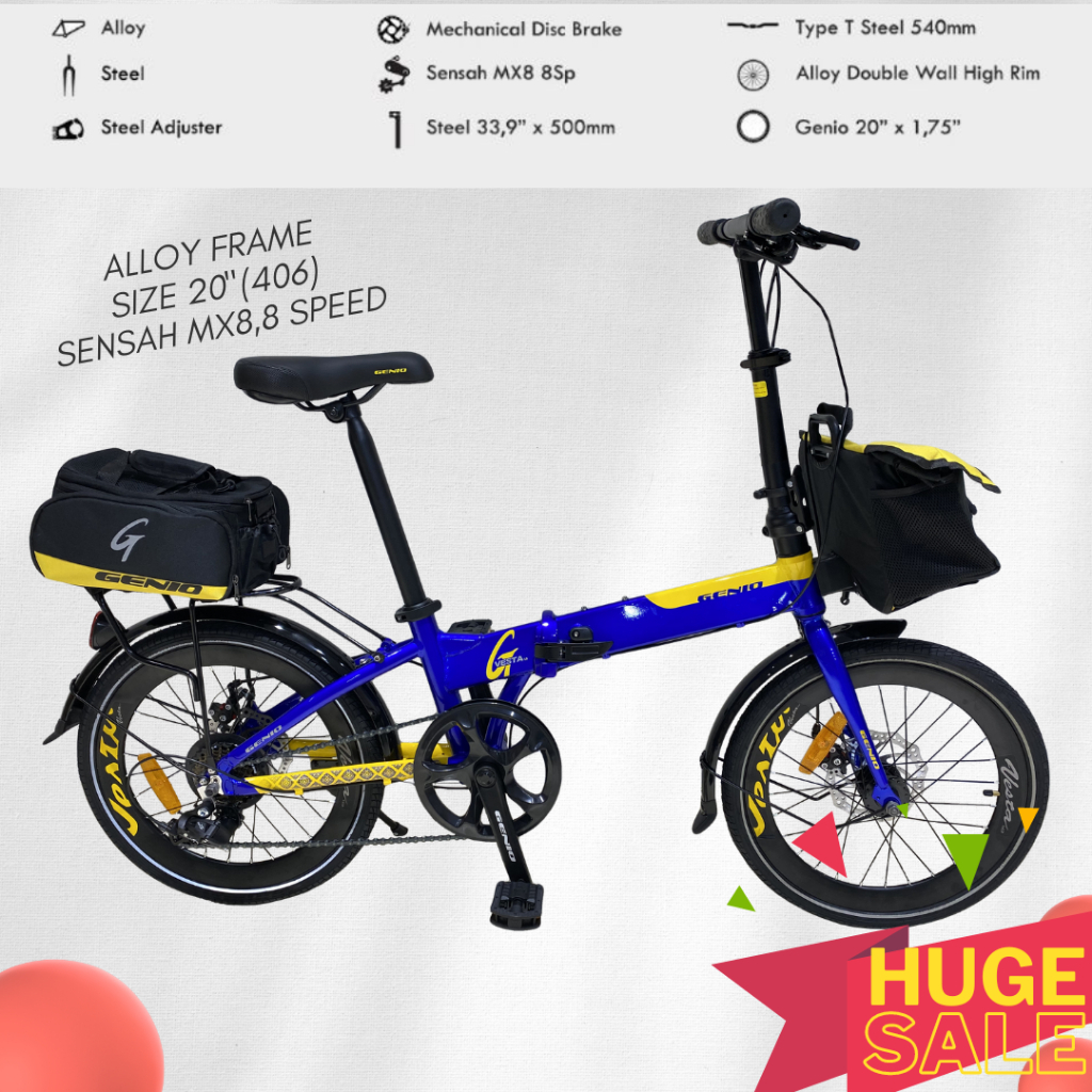Siap Pasang Basikal Lipat alloy Folding Bike Bicycle Cycling Foldable Bicycle Basikal Murah ...