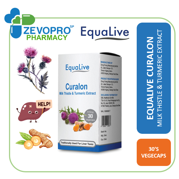 EQUALIVE CURALON MILK THISTLE & TUMERIC EXTRACT 510MG (30'S) [EXP 06/ ...