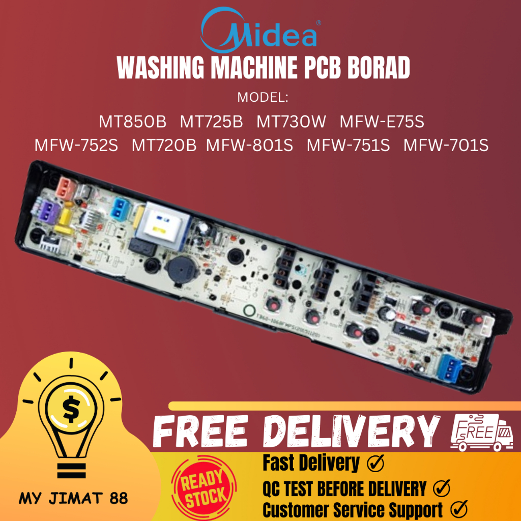 MIDEA WASHING MACHINE PCB BOARD MT850B/MT725B/MT730W/MFW-E75S/MFW-755S/MT720B/MFW-801S/MFW-751S ...