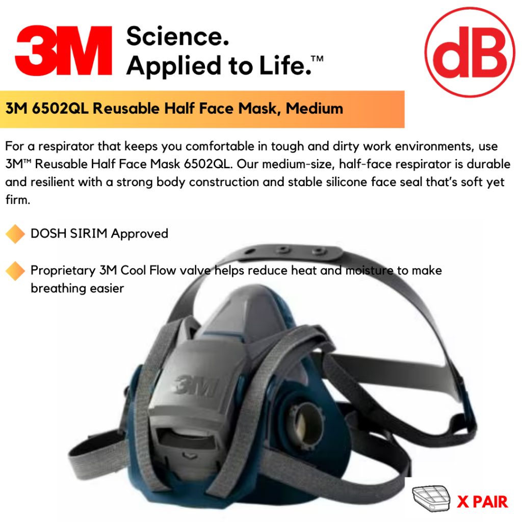 (READY STOCK) 3M 6502 Half Face Respirator | Shopee Malaysia