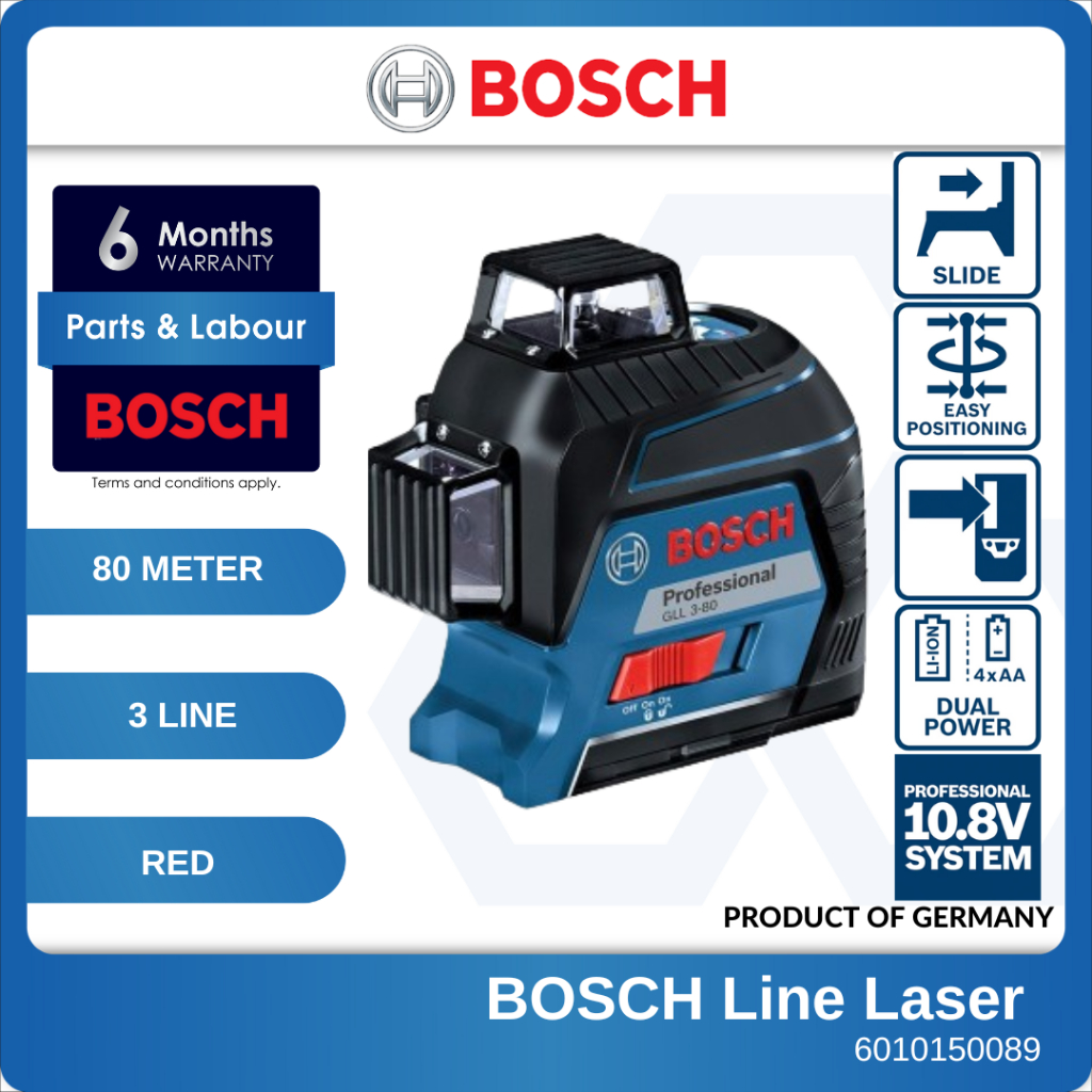 BOSCH 80 Meter Line Laser Red Light Self Leveling Cross Measurement Tool Smart GLL3-80 | Shopee ...