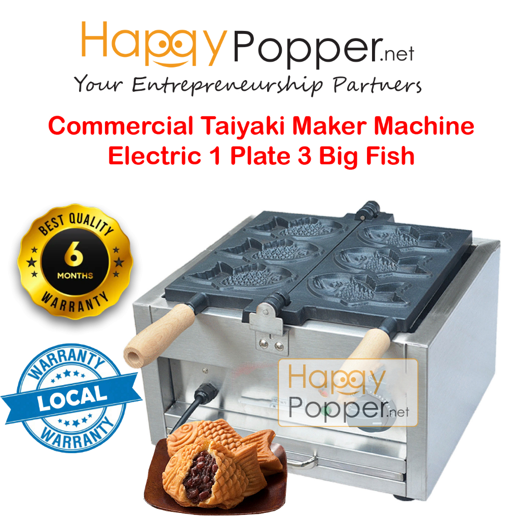 Happypopper Commercial Electric Taiyaki Fish Big Fish Shape Cake Maker ...