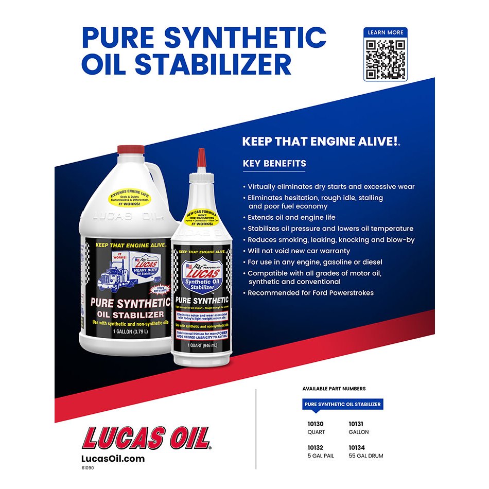 Lucas Oil Pure Synthetic Engine Oil Stabilizer 946ml | Shopee Malaysia