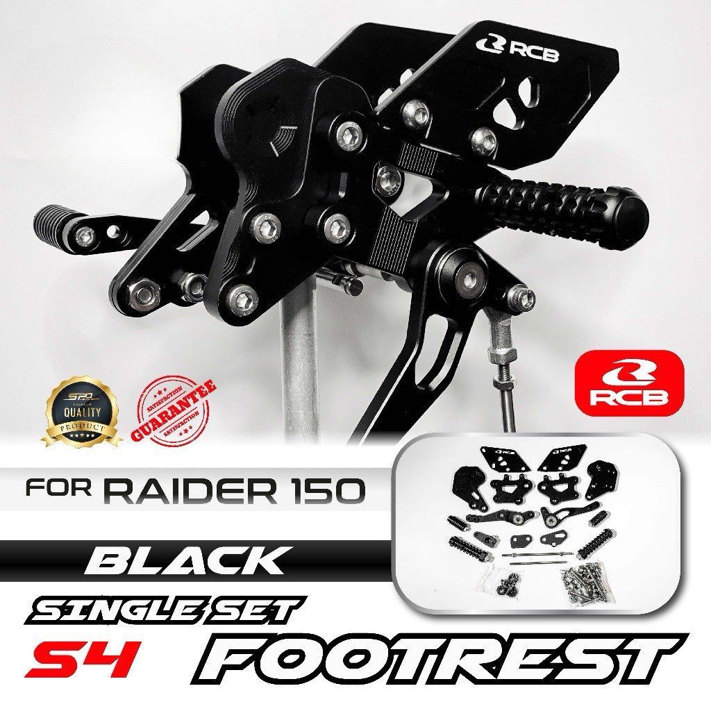RCB RAIDER S4 SINGLE FOOTREST RACING BOY RADIER / BELANG R150 BLACK ...