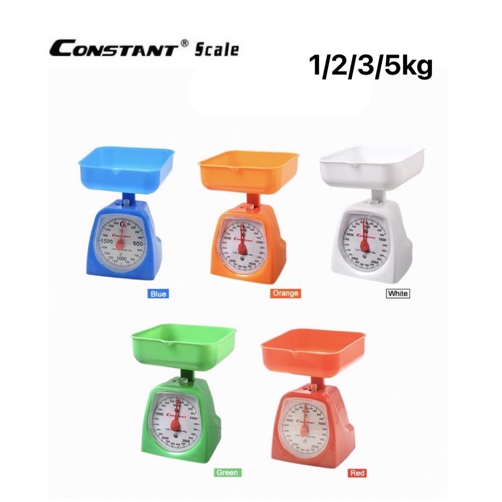 Constant 14192-60 1kg/2kg/3kg/5kg Mechanical Analog Kitchen Weighing Food Scale With Bowl ...