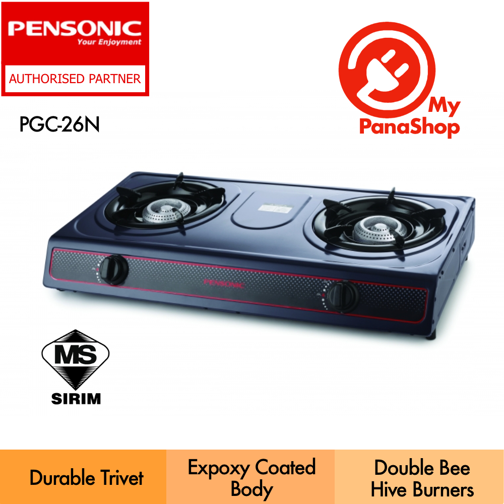 Pensonic/Milux Gas Cooker 2 Head Stove ( 2 Burners ) PGC-26N / GC1090 ...