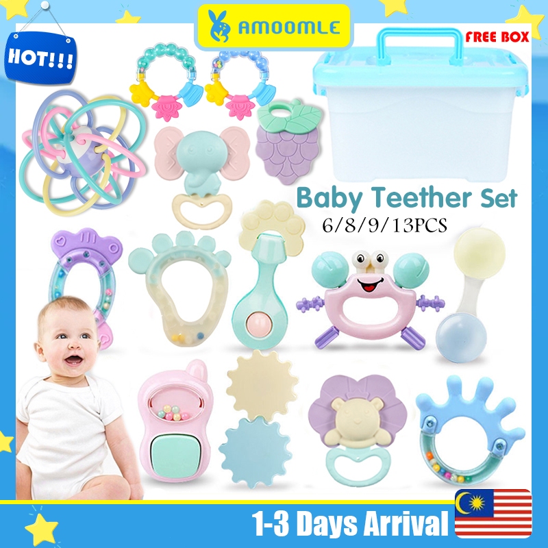 6/8/13Pcs set Newborn Baby Teether Silicone Toys Early Learning ...