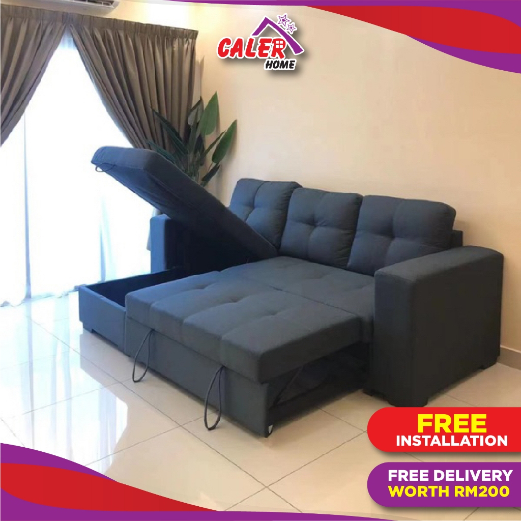 Caler Home Pell Fabric Storage Pull-Out Sofa [Free Installation ...