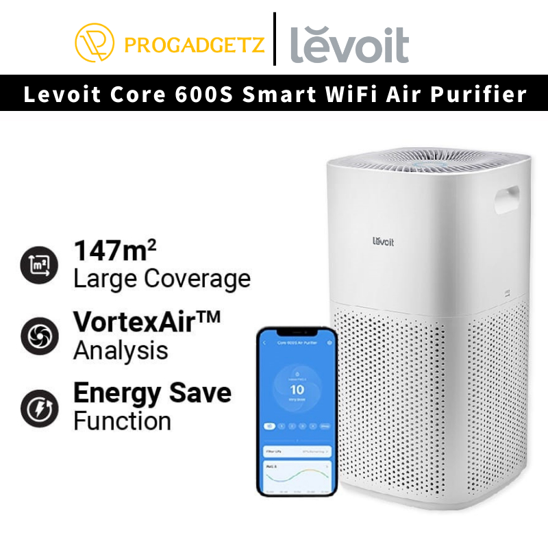 Levoit Core 600S Smart WiFi Air Purifier for Large Room (147 m²) (2 ...