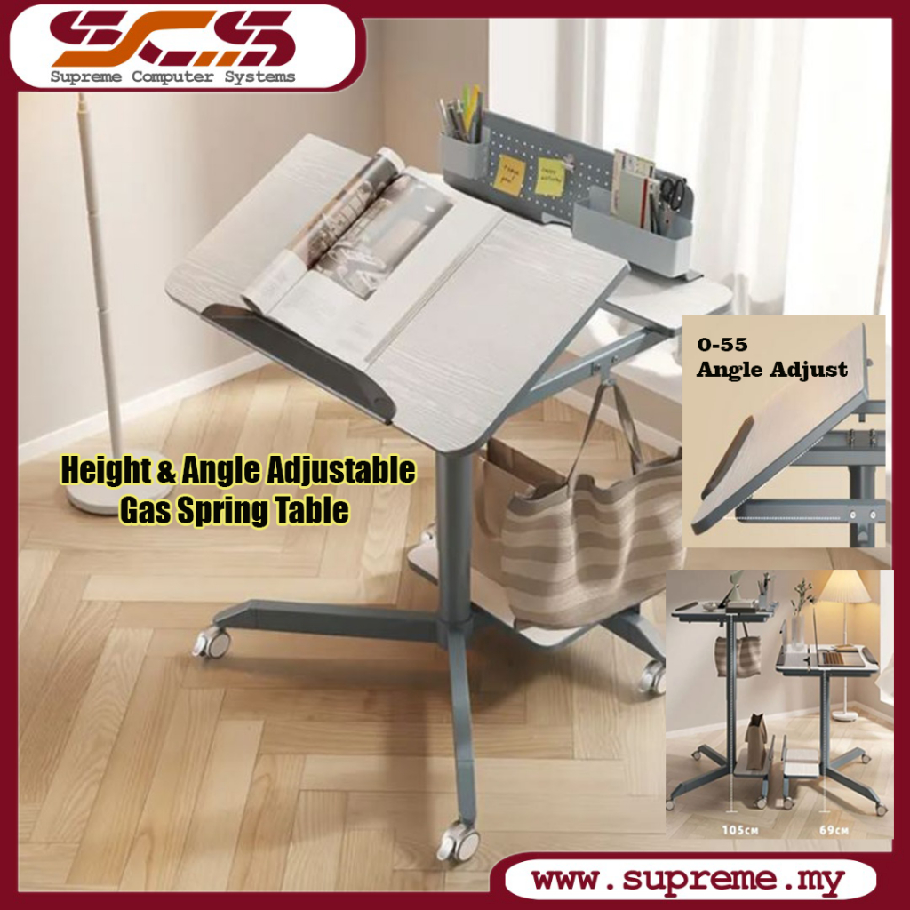 Gas Lifting Angle Height Adjustable Standing Desk Movable Laptop Desk ...