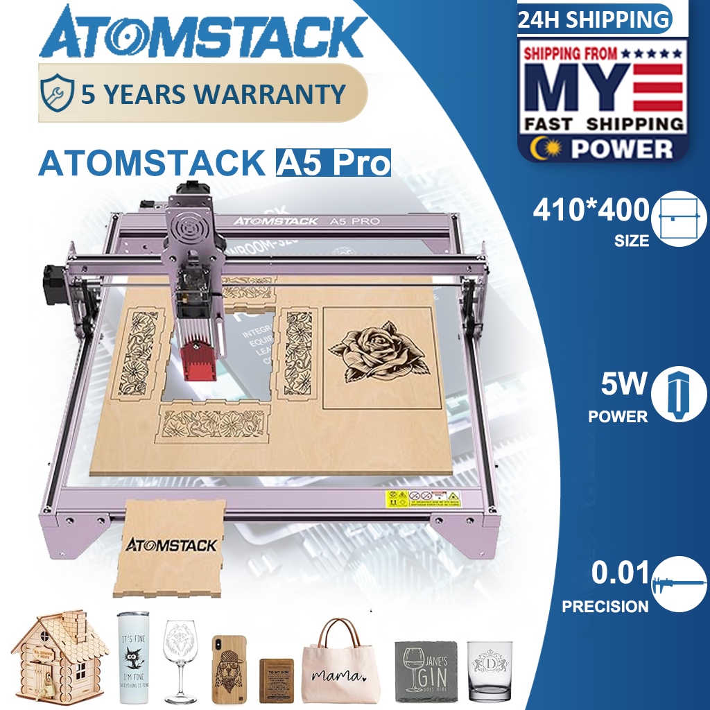 ATOMSTACK A5 Pro Laser Engraver 5W Cutting&Engraving Wood/Metal/Acrylic ...
