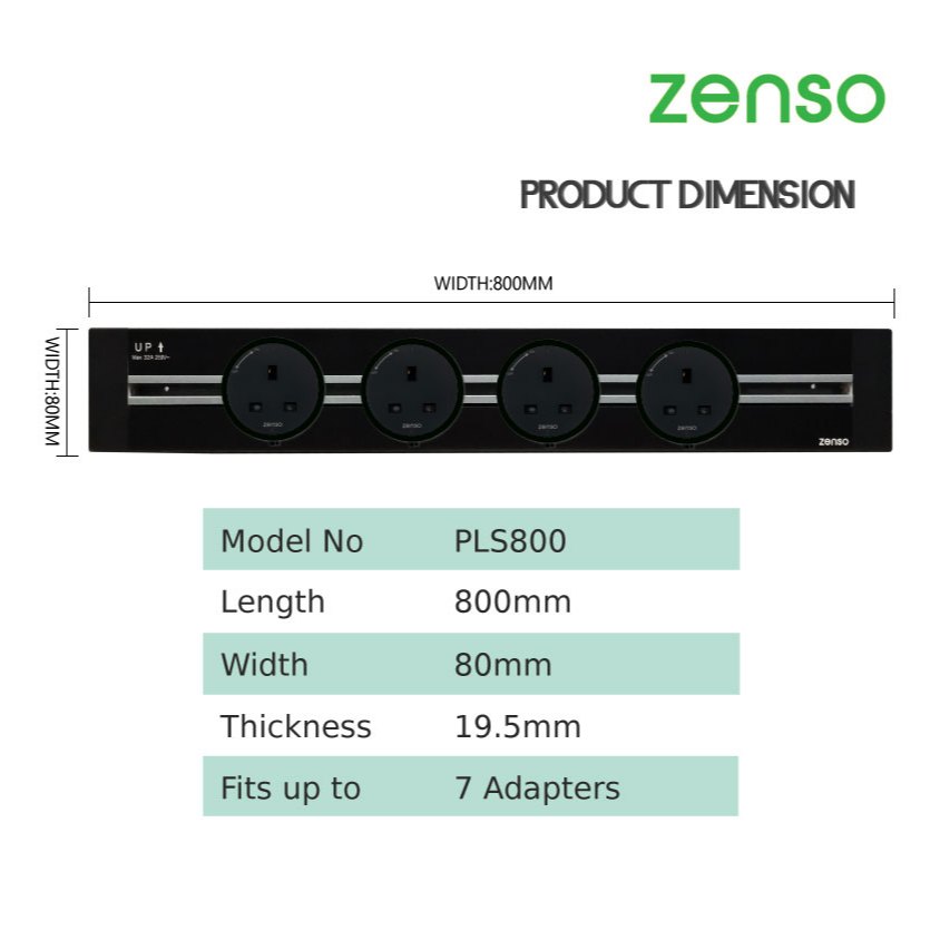 ZENSO - Z.Line Buy 1 Unit 800mm Power Track(Surface) + FREE 4unit 13A ...