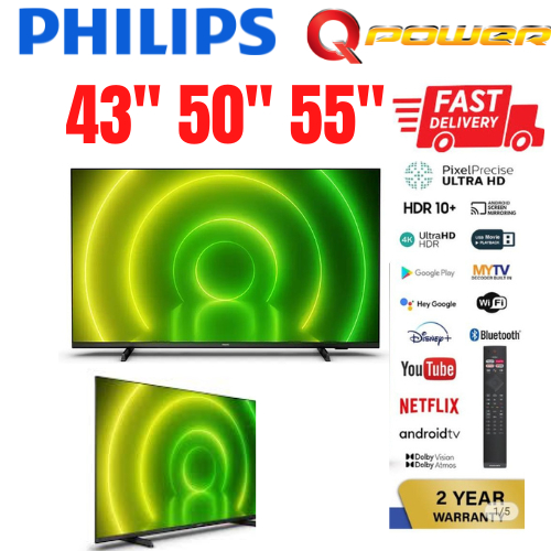 Philips 43"/50"/55"/65" Inch 4K UHD Android TV | Netflix & Youtube ...
