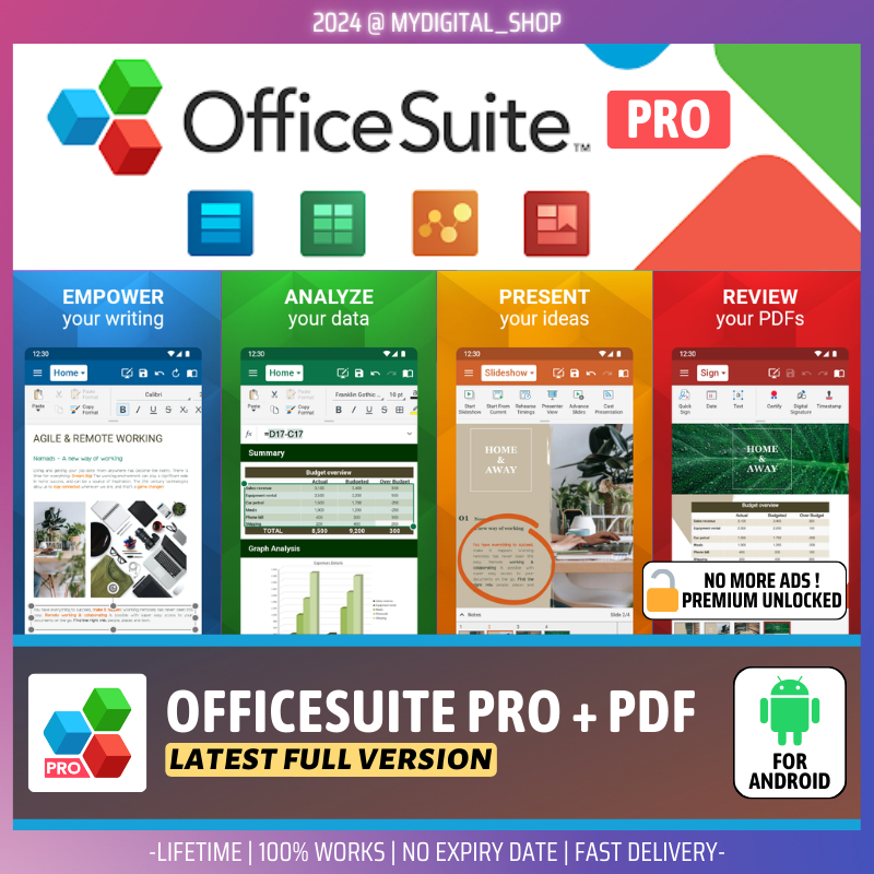 [Android] OfficeSuite Pro + PDF 2024 | Full Version Unlocked | Lifetime 100% Works | Shopee Malaysia