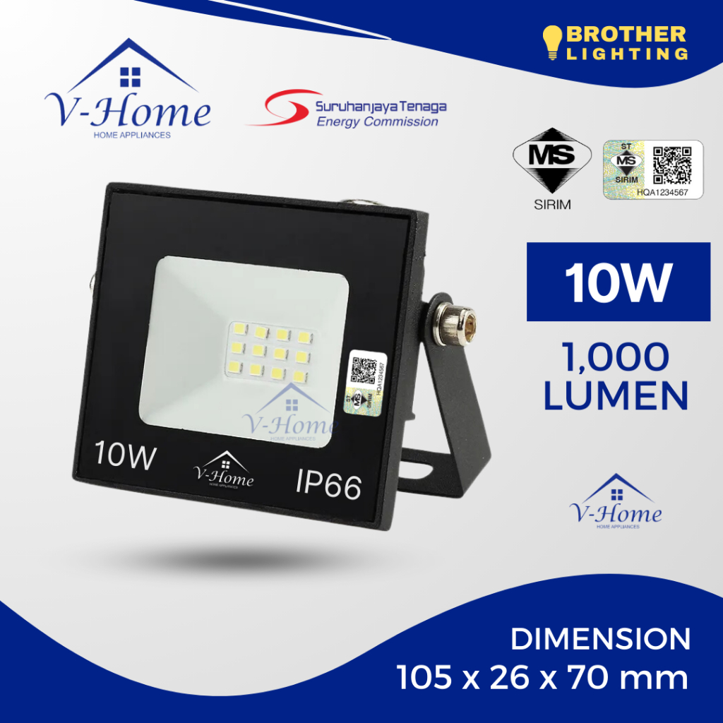 [SIRIM] VHome® LED Outdoor Spotlight IP66 Flood Light Celling Wall 10W ...